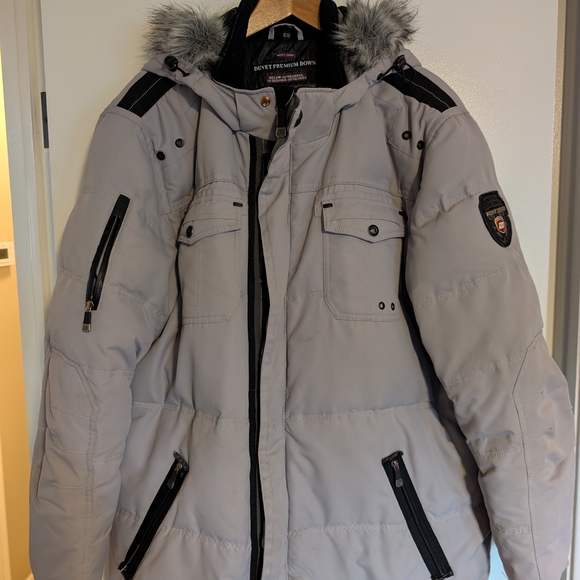 Point Zero | Jackets & Coats | Point Zero Light Gray Puffer Jacket With ...